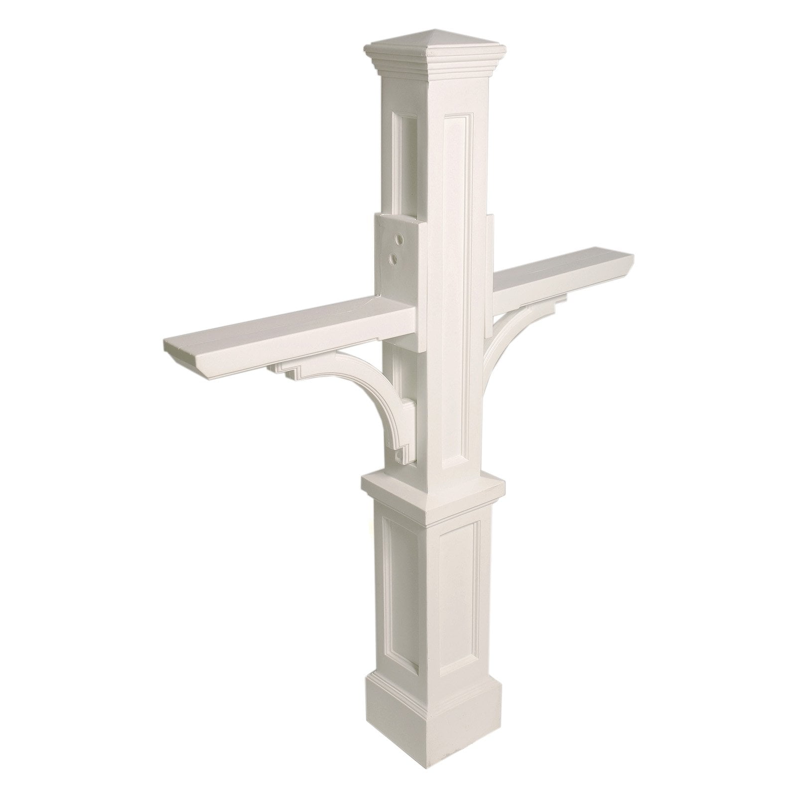 Mayne Double Mailbox Arm Mount White Polyethylene and Plastic Mailbox ...