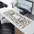 Black and Beige Leopard Print Extended Large Mouse Pad, Keyboard Mouse ...