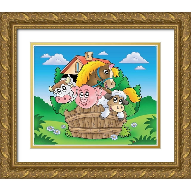 Viskova, Klara 31x26 Gold Ornate Wood Framed with Double Matting Museum ...