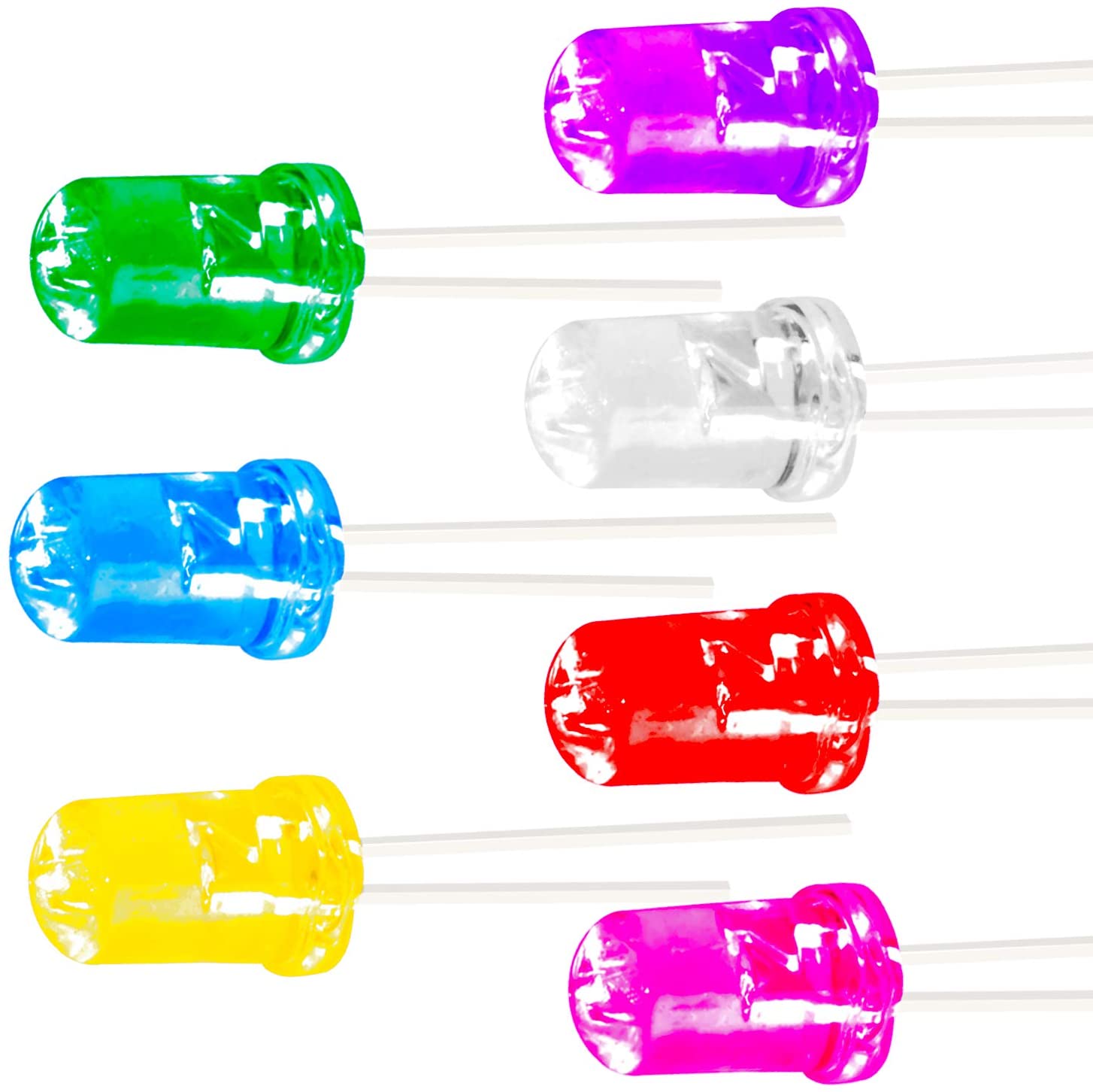 Novelty Place 100 Pcs (5 Colors x 20pcs) 5mm White/Red/Yellow/Green ...