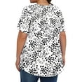 Fantaslook Trendy Womens Plus Size Floral Blouses Short Sleeve Tunic