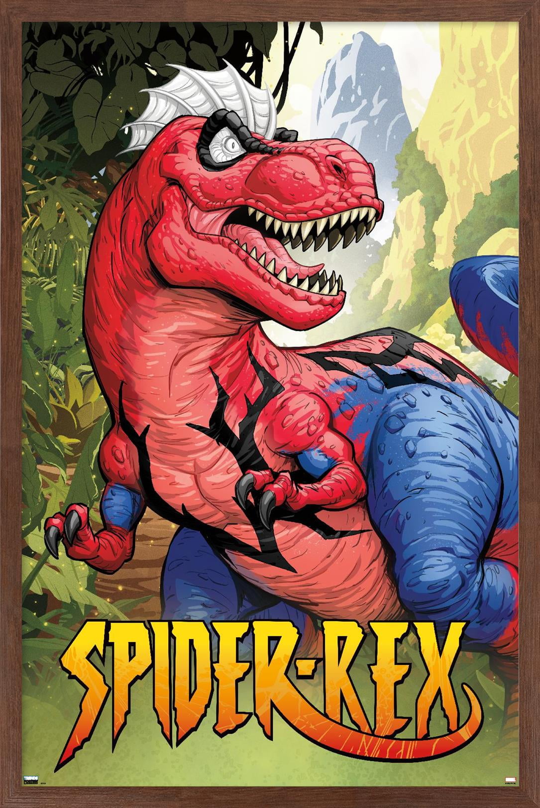 Marvel Spider-Rex - Portrait Wall Poster, 22.375" x 34" Framed ...
