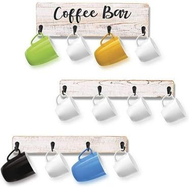 Autumn Alley Wall Mounted Wooden Barn Door Rustic Mug Rack with 8 ...