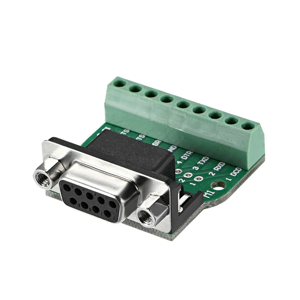 D-sub DB9 Breakout Board Connector 9 Pin 2 Row Female RS232 Serial Port Solderless Terminal ...