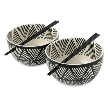 (2 pack) Thyme & Table Triangle Ceramic Ramen Noodle Bowl with ...