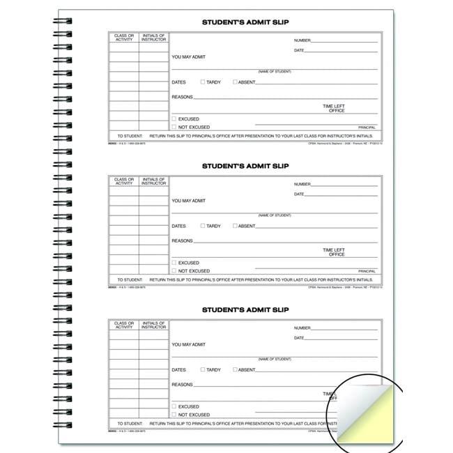 Hammond & Stephens 1481890 8.5 X 11 in. Student Admit Book, White ...