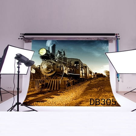 XDDJA Polyester Fabric 7x5ft Retro Old Train Photo Backdrops Studio ...