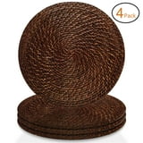 Better Homes & Gardens Dark Brown Round Rattan Chargers Set of 4 ...