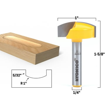 Yonico 1" Radius Horizontal Crown Router Bit - 1/2" Shank - 16173 ...