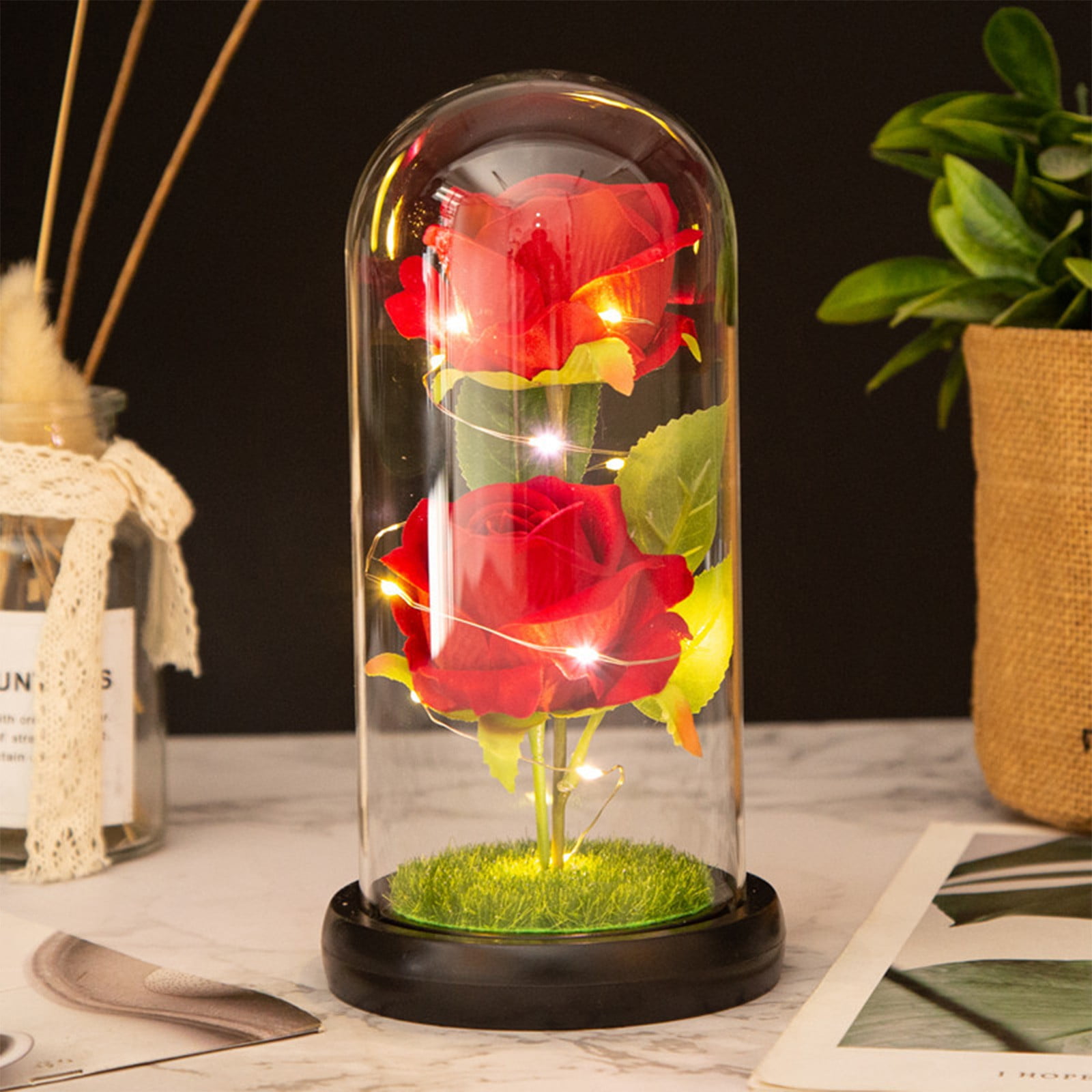 Artifical Flower Rose Gift | Light Up Led Flowers, Forever Red Rose in ...