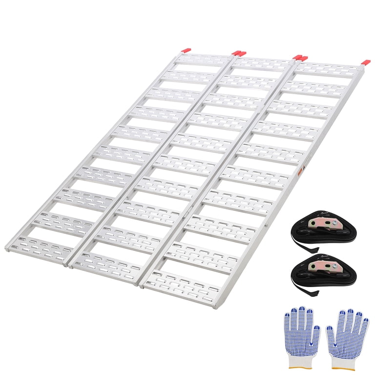 PENSUN Tri-Fold Ramps With Treads, Full Width Aluminum Loading Ramps ...