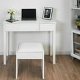 Costway White Vanity Dressing Table Furniture Stool Storage Box ...
