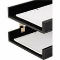 Rustic Black Leather Double Stacking Trays - Walmart.com