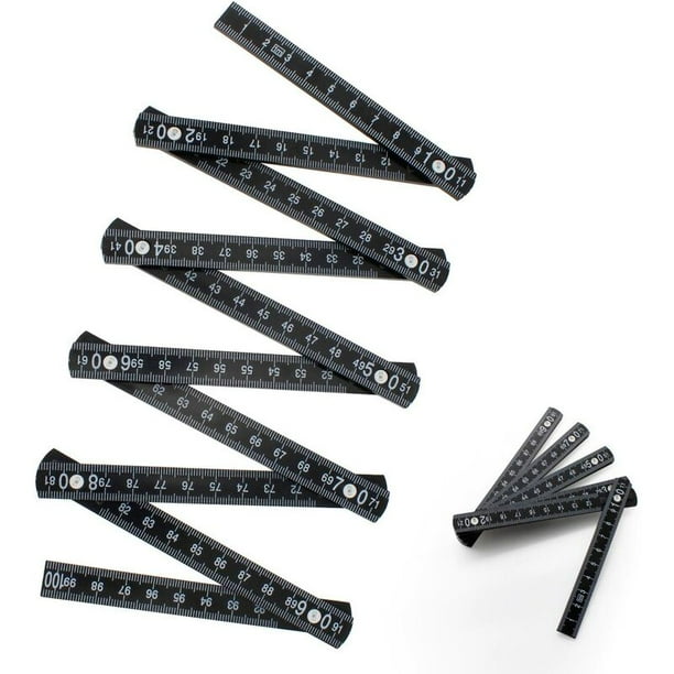 Folding Ruler, The Black Woodworking Ruler, 1m Extendable Rubber Rulers ...