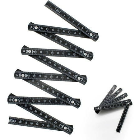 Folding Ruler, The Black Woodworking Ruler, 1m Extendable Rubber Rulers ...