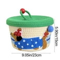 Cute Rope Hand Woven Basket with Lid Snack Toy Storage Box Souvenir ...