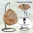 Sudica Egg Swing Chair with Stand Patio Soft Cushion Rattan Wicker ...