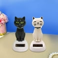 2Pcs Solar Dancing Toys Craft Cat Sculpture Solar Powered Swinging ...