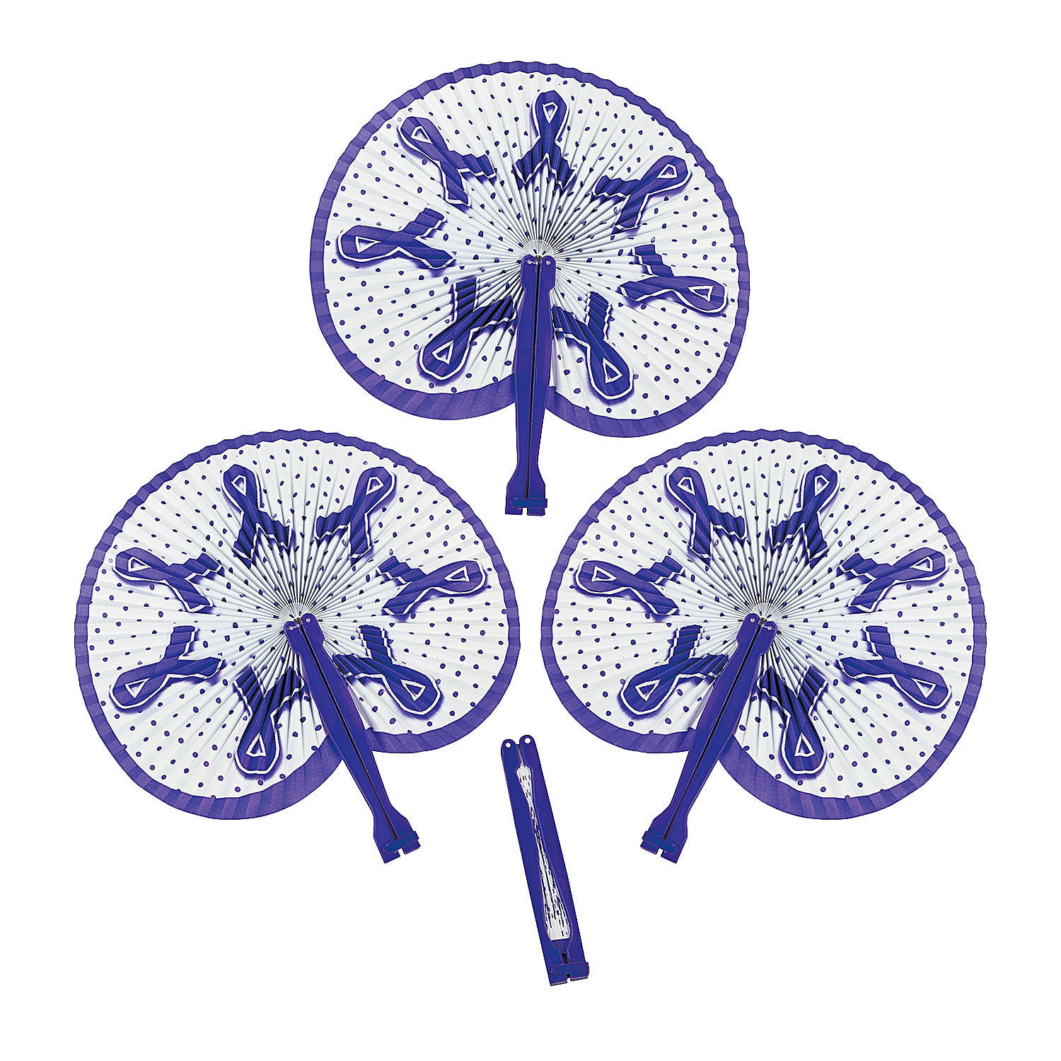 Purple Ribbon Folding Fan (Dz) - Party Supplies - 12 Pieces - Walmart.com