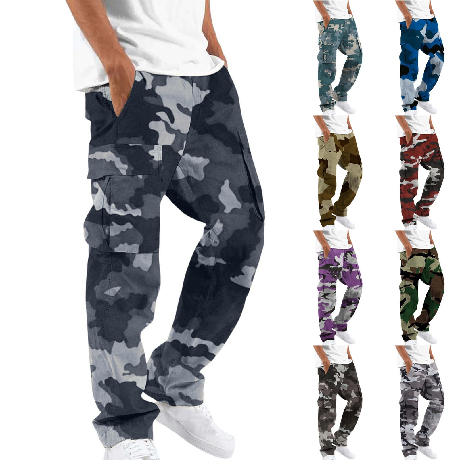 Click here for Lovzfmll Mens Camo Cargo Pants  Casual Trousers Wi... prices