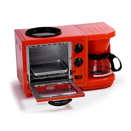 Americana by Elite EBK-200R 3-in-1 Mini Breakfast Shoppe, Coffee ...