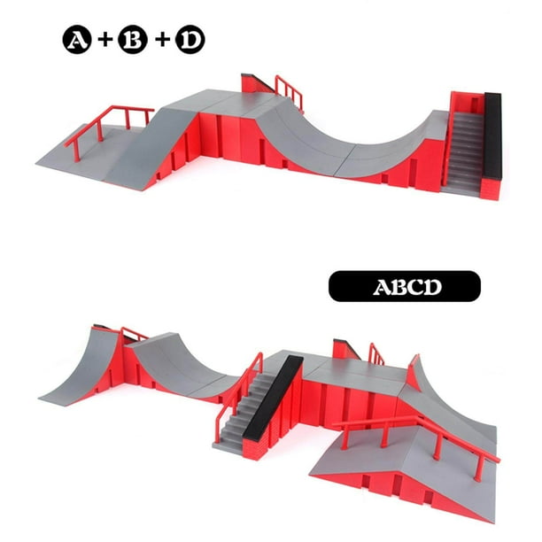 thinsony Finger Skateboard Toys Practicing Matching Skateboard Ramp Kit ...