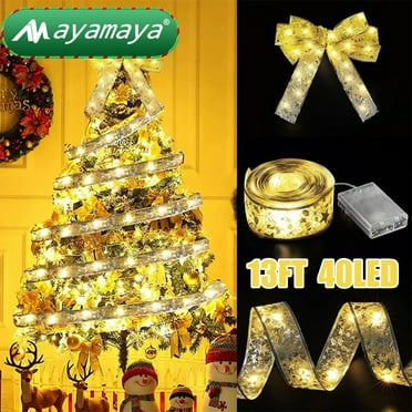 Louist Christmas Ribbon Fairy Lights - 4M/13ft /40 Led, Decoration Glow ...