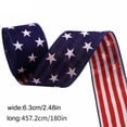 4th of July Patriotic Star and Striped Wired Double-Sided Ribbon,for ...