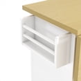 Solid Wood Classic White Kitchen Island with Drop Leaf, 2 Seats Power ...