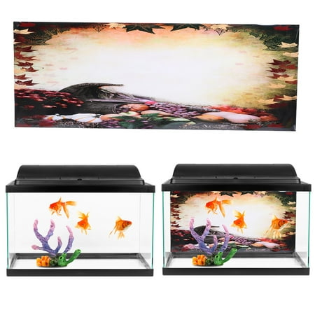Fish Tank Background Poster,PVC Adhesive Fruits and Fish Tank Poster ...