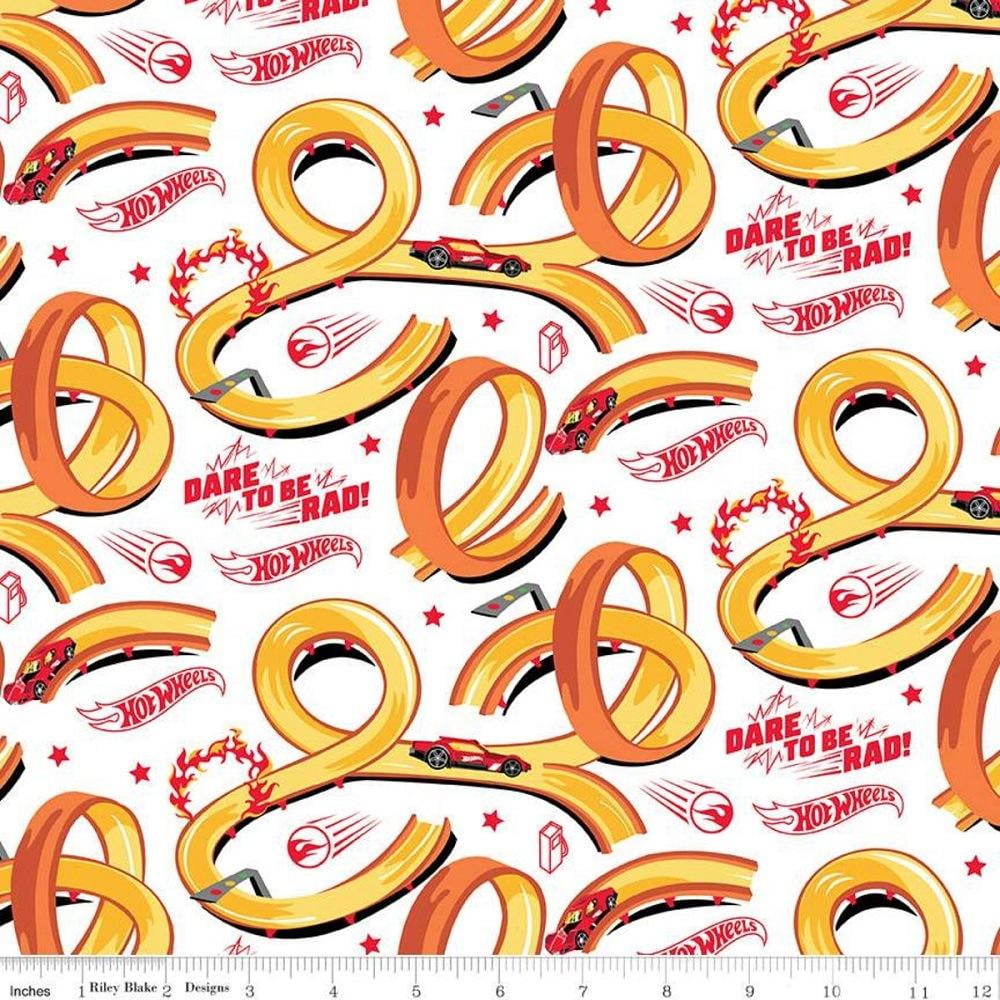 Hot Wheels Tracks Fabric - White - Walmart.com - Walmart.com