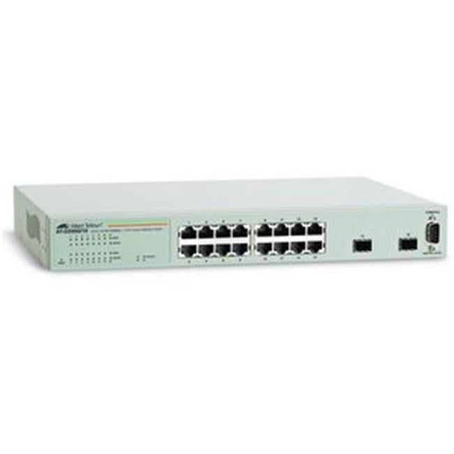 AT-GS950-16 16 Port Gigabit WebSmart Switch 16 x 10-100-1000Base-T LAN 2 x SFP Managed Ethernet ...