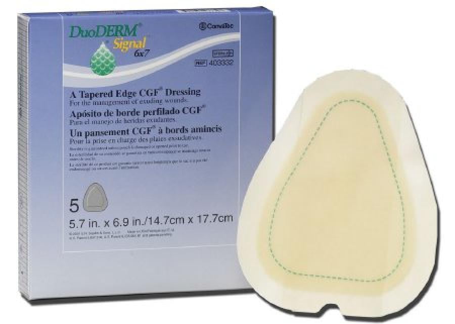 DuoDERM Signal Hydrocolloid Dressing, 6 x 7 Inch, Triangle, Sterile, 5 ...