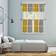 Black Stripes Kitchen Curtains Set for Windows, Yellow Japanese Style ...