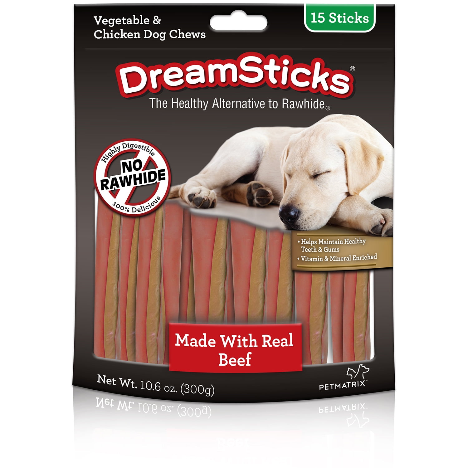 DreamBone DreamSticks With Real Beef 15 Count, Rawhide-FreeChews For ...