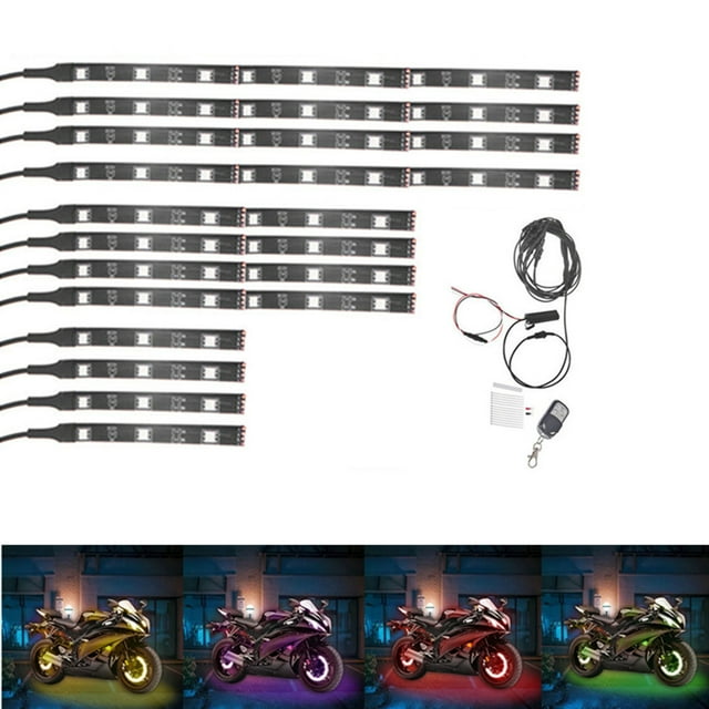 12-Pack RGB LED Strips Kit Multi-Color Lights with Remote Control for ...