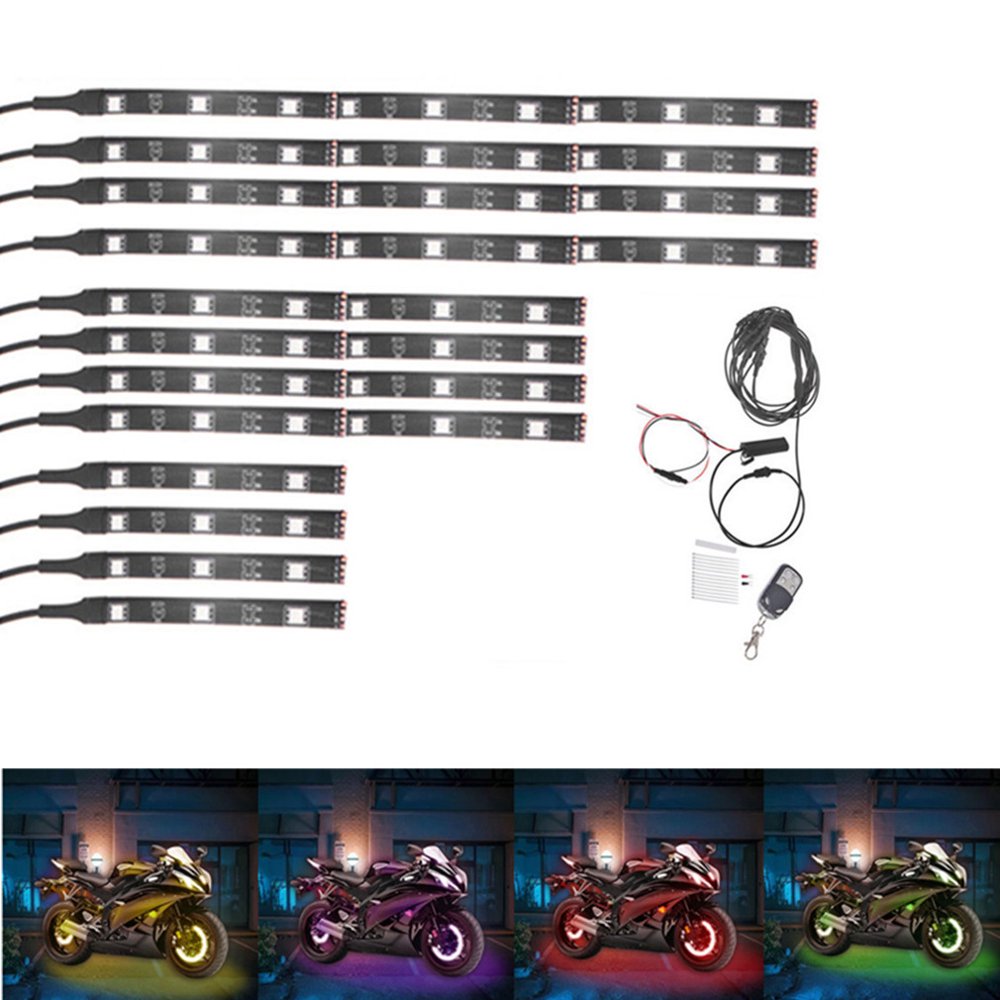12-Pack RGB LED Strips Kit Multi-Color Lights with Remote Control for ...