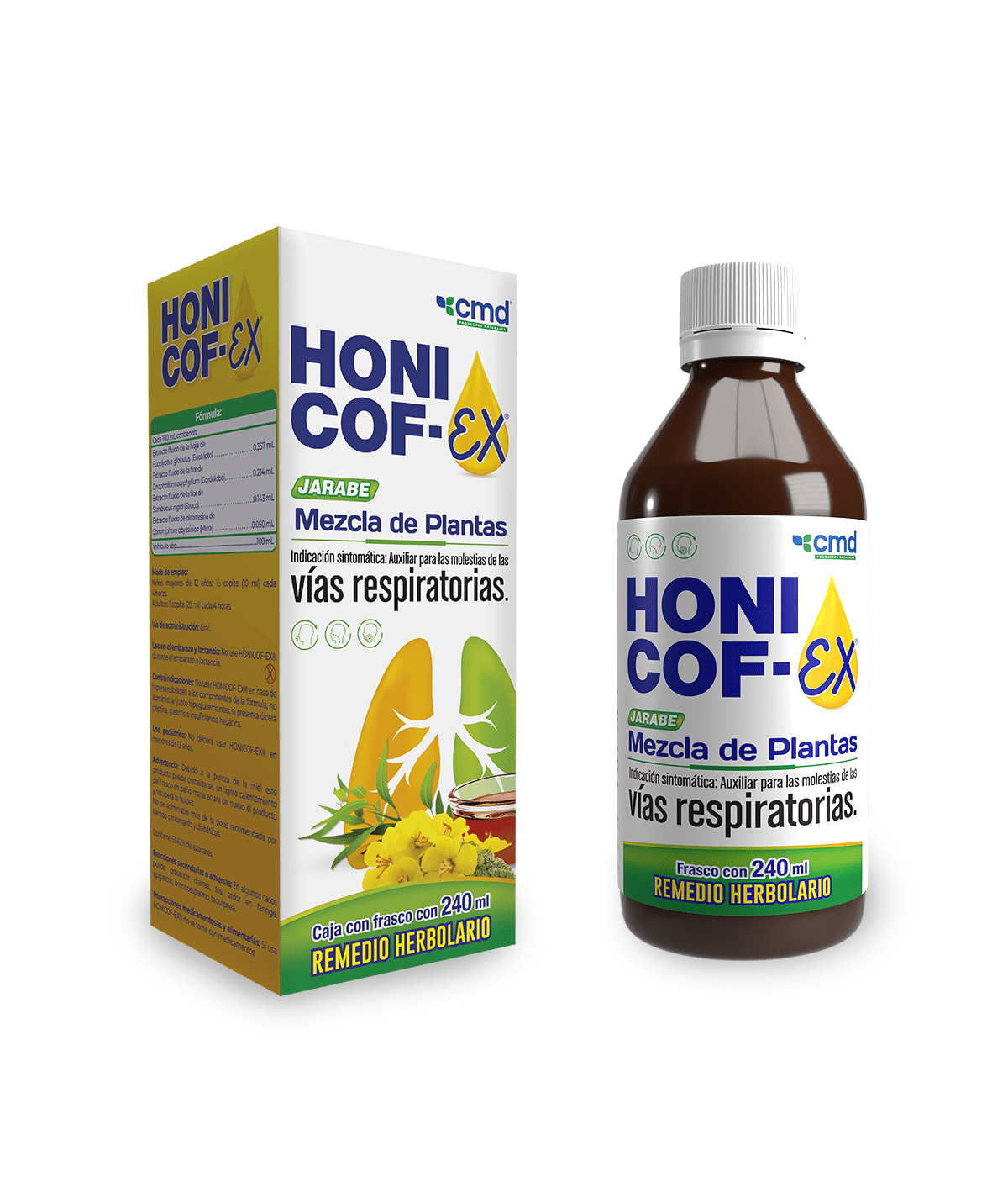 HONICOF-EX Mezcla de Plantas | CMD | Duo pack con 2 cajas con frascos ...