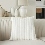 Waverly Indoor Plw Faux Rabbit Square White 18" x 18" Throw Pillow ...