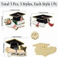 3Pcs 3 Styles Graduation Hat Enamel Pins Alloy Brooches for Backpack ...