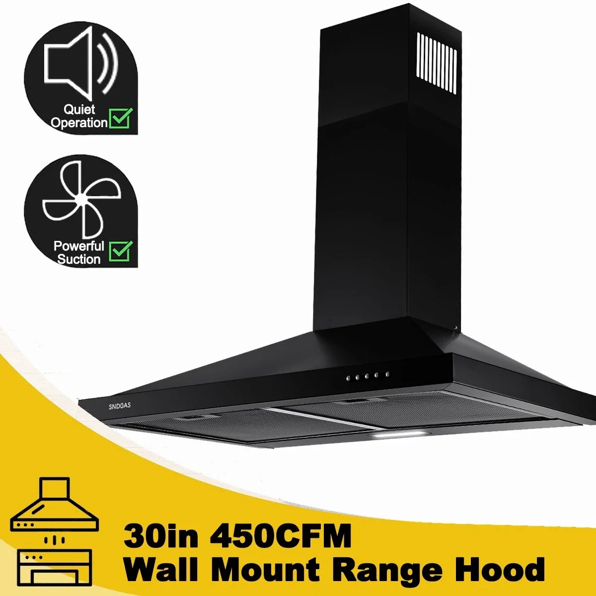 Click here for Tieasy Black Range Hood 30 Inch hood Vents For Kit... prices
