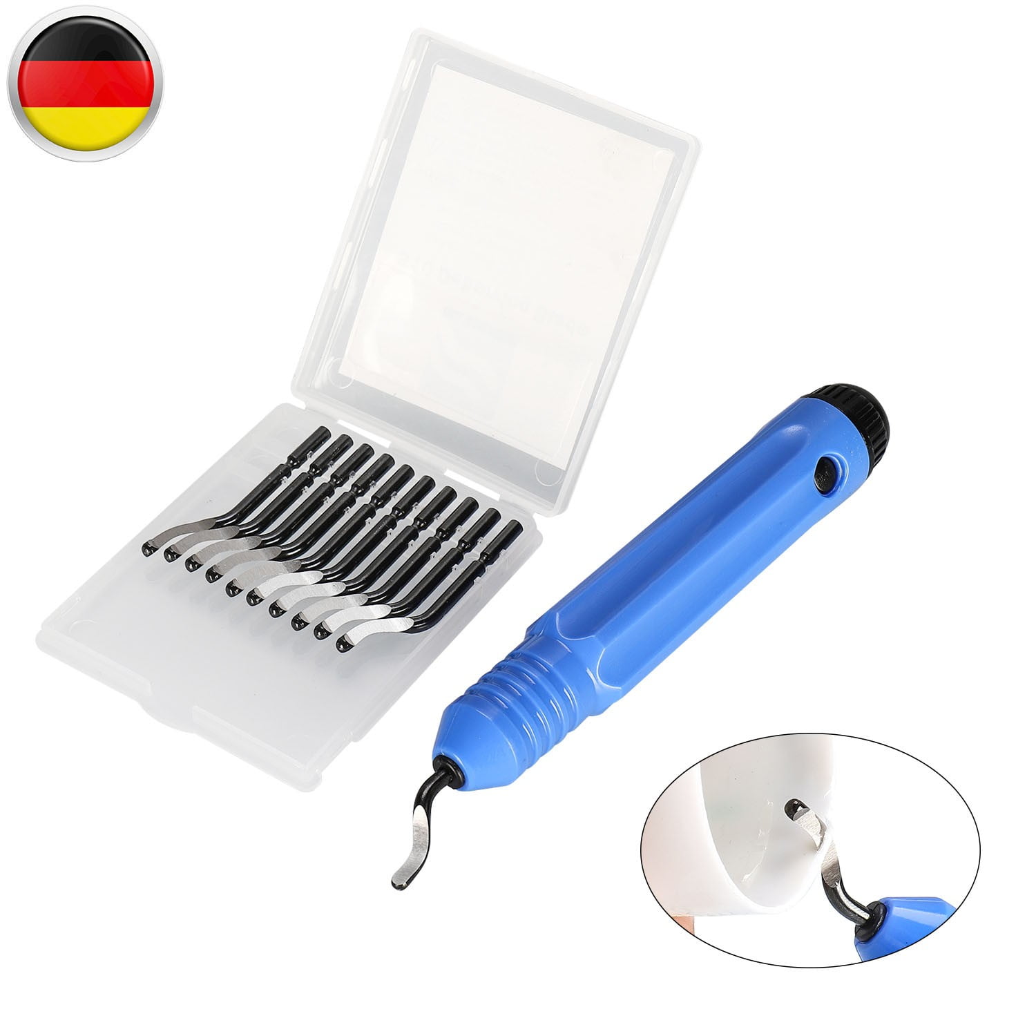 NG1001 Burr Handle 11pcs BS1010 S10 Blades Set Wood Hand Deburring Tool ...