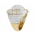 Men's 14K Yellow Gold Real Diamond Puff Pillow 3D Round Pinky Ring 5.75 ...