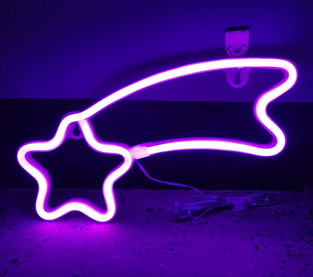LINLIN Neon Sign, LED Meteor Neon Light Wall Light LED Wall Decor ...
