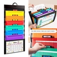 6 Pocket High Capacity File Organiser Sorting Bag Letter Size Document ...