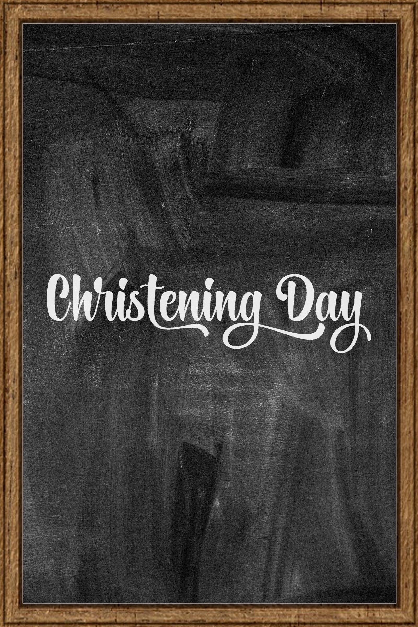 Christening day cursive Christian baptism religious blessings Tin Sign ...