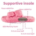 Somdot Women's Fuzzy Slippers Plush Velcro Open Toe Slides Cozy Thick ...