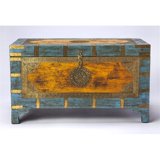 Maklaine Modern / Contemporary Painted Brass Inlay Storage Trunk ...