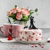 Jinyuann Black Bride and Groom Cake Topper for Wedding, Anniversary, or ...