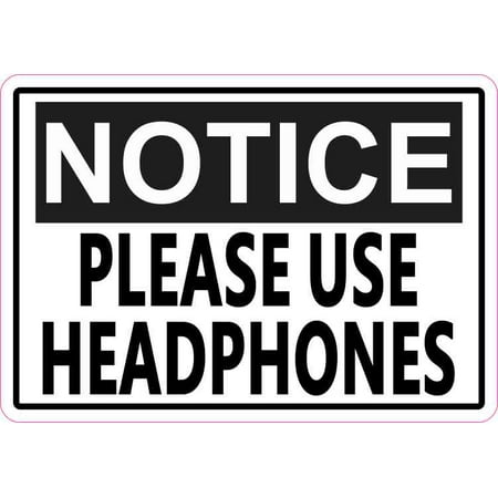 5in x 3.5in Notice Please Use Headphones Magnet - Walmart.com